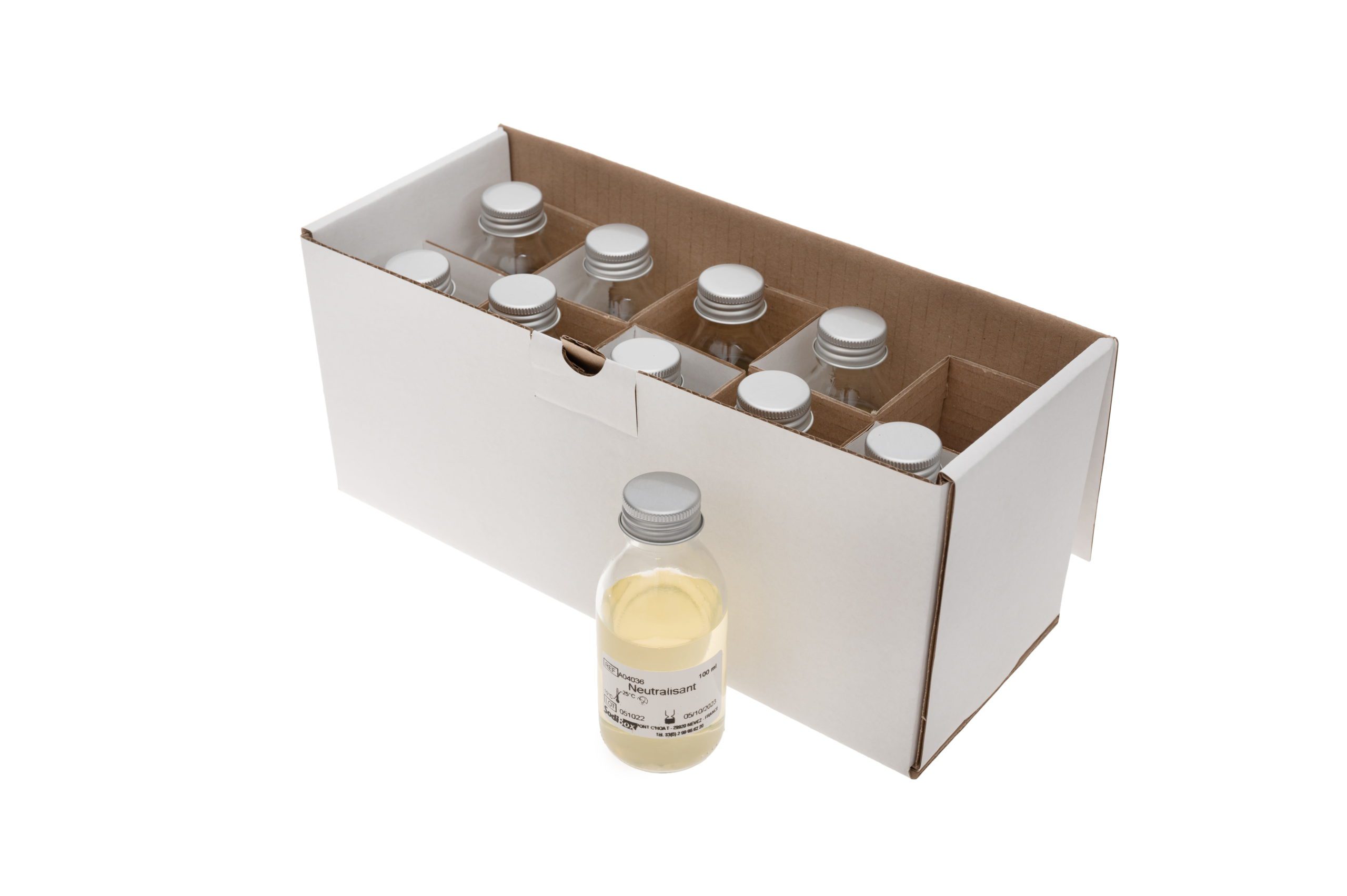 Flacon neutralisant microbiologie, analyse salmonelle